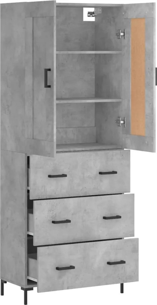 Skříň highboard betonově šedá 69,5x34x180 cm kompozitní dřevo 3199749