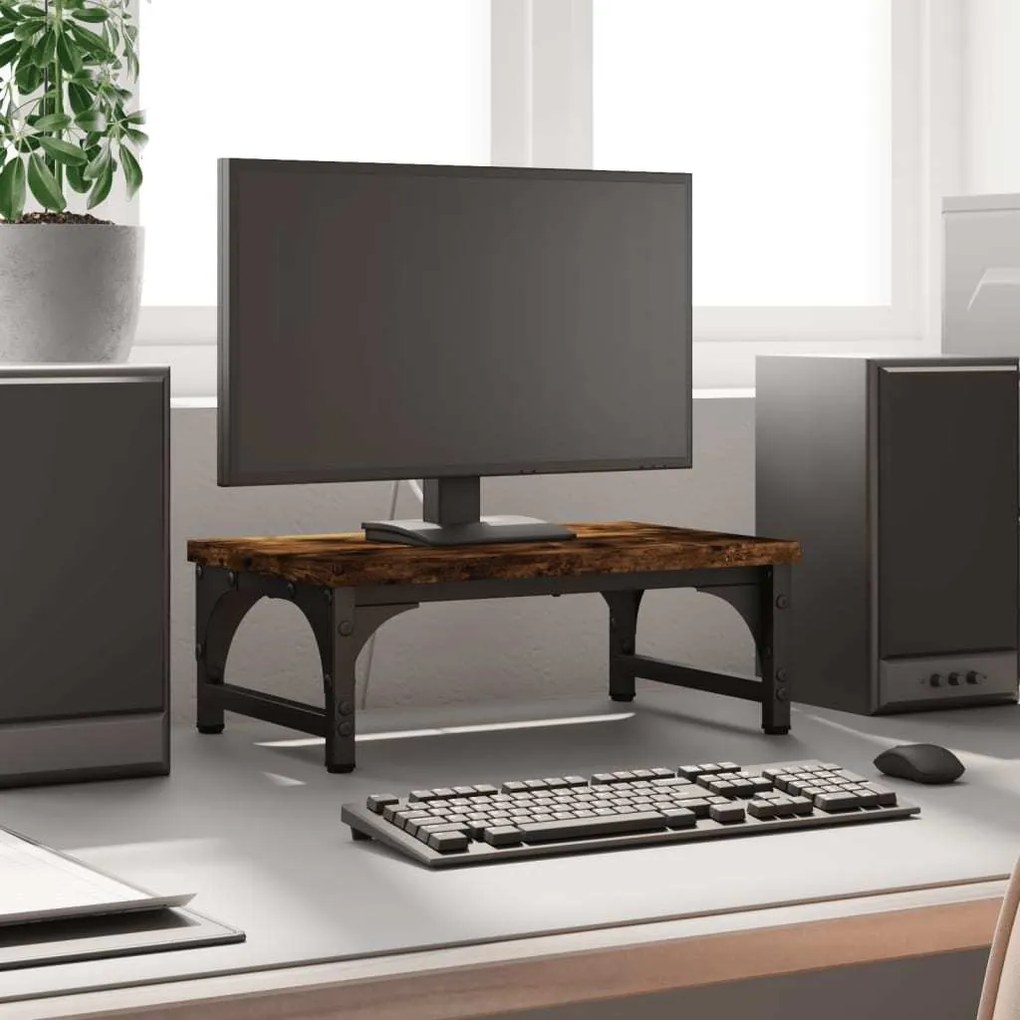 vidaXL Stojan na monitor 37 x 23 x 14 cm kompozitní dřevo [833998] Barva: kouřový dub