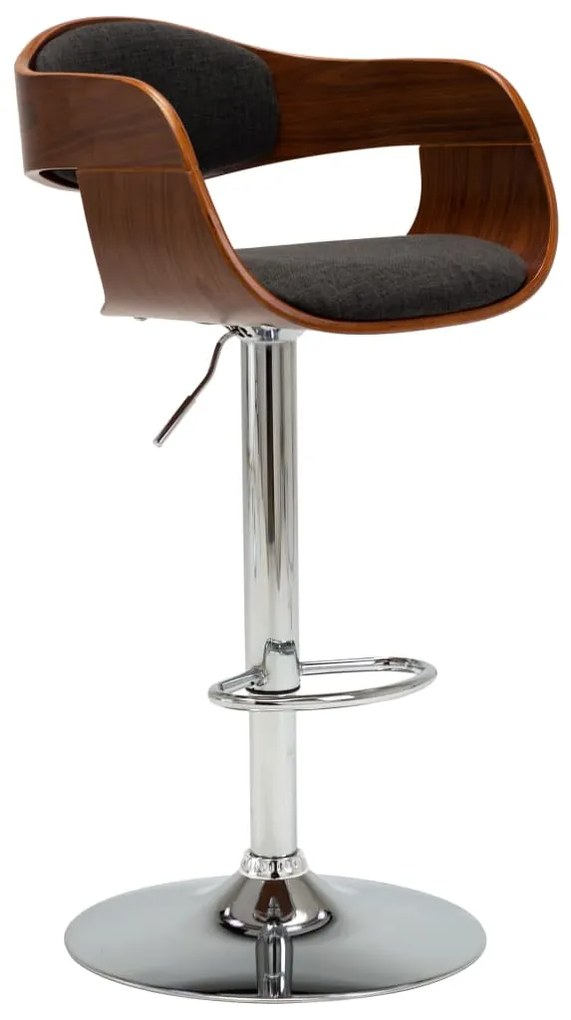 283119 vidaXL Barová židle šedá ohýbané dřevo a textil