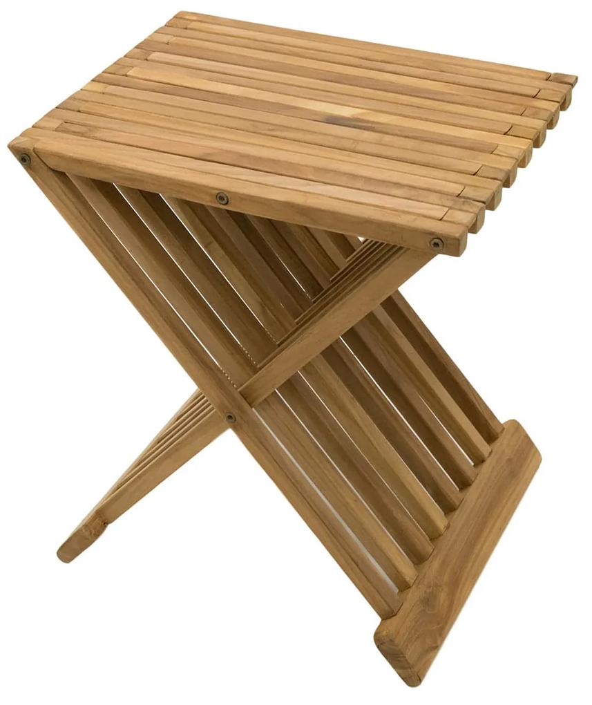 DEOKORK Zahradní odkládací stolek FLOW (teak)