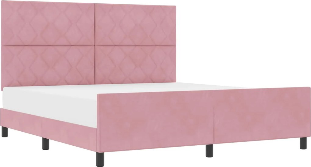 Postel s boxspringem s čelo Růžová 180 x 200 cm samet 3345028