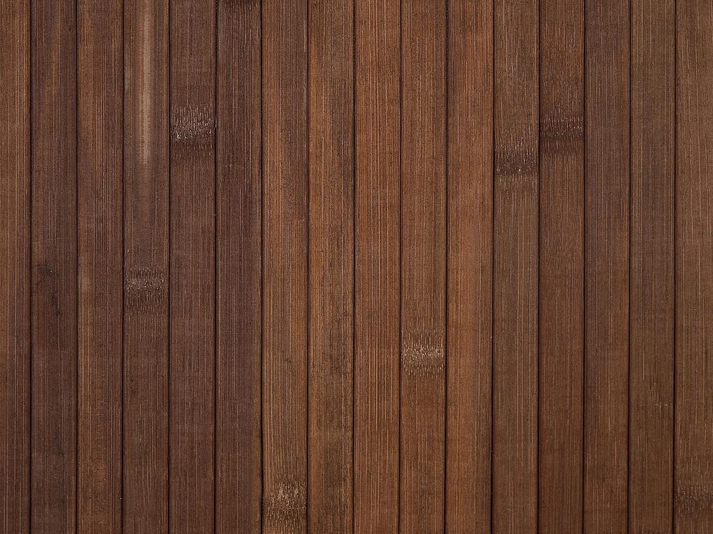 Bambusový koš s víkem tmavé dřevo MATARA Beliani