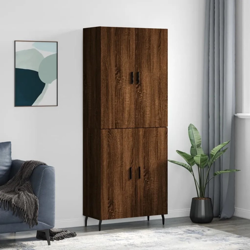 vidaXL Skříň highboard 69,5 x 34 x 180 cm kompozitní dřevo [3195691] Barva: Betonová šedá