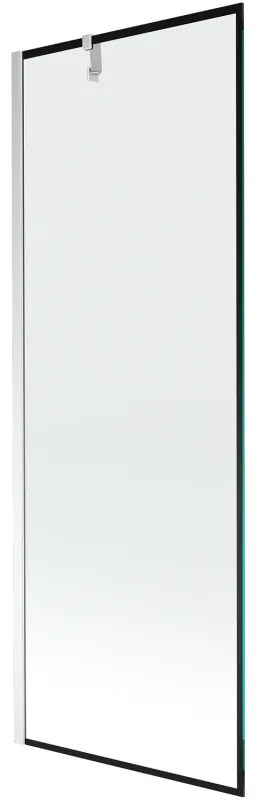 Mexen Next, vanová zástěna 1-křídlová 70 x 150 cm, fixní křídlo, 6 mm čiré sklo s černým vzorem, chromový profil, 895-070-000-00-70-01