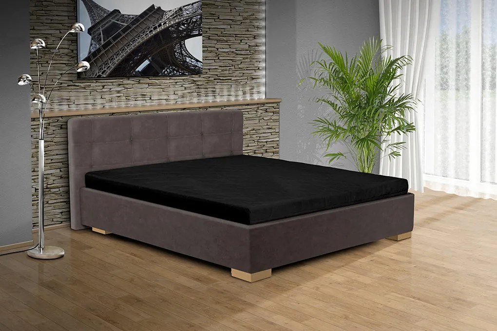 Manželská postel s úložným prostorem Alžběta Barva: šedá 36, typ matrace: matrace 12 cm