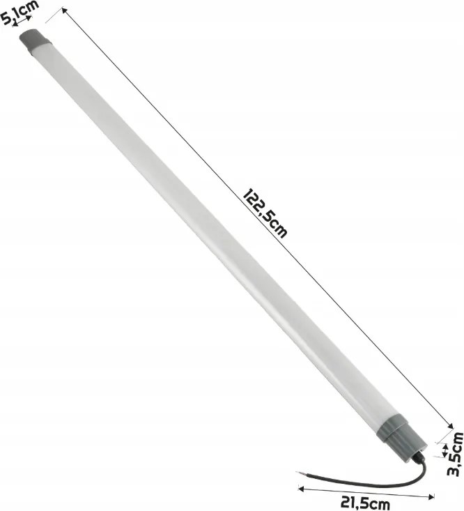 SADA 2 LED lamp 120cm 36W 3000lm Hermetické svítidlo IP65 do garáže, dílny