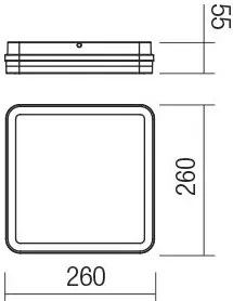 Redo group Redo Isola, stropní venkovní svítidlo LED 24W 3000/4000/6500K, antracit, rozměr 26x26cm, IP54