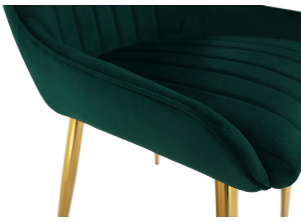 Kondela Jídelní židle, smaragdová / gold chrom-zlatý, PERLIA
