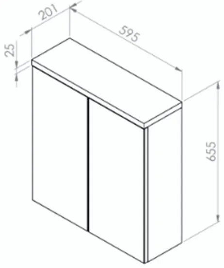 BPS-koupelny Zrcadlová skříňka bez osvětlení Orion L 60 ZS