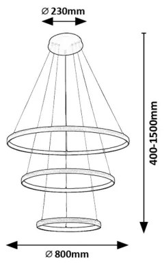 Rabalux 72260 - LED Lustr na lanku GRETE LED/100W/230V 3000K