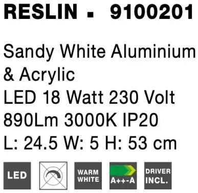 LED nástěnné svítidlo Reslin 24.5 bílé