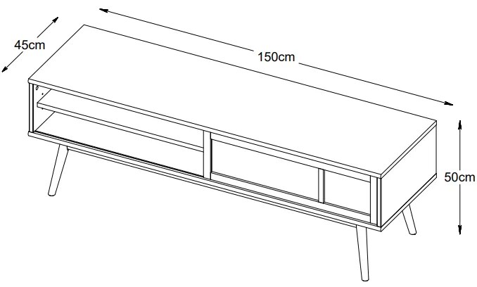 Designový TV stolek Tallys 150 cm přírodní dub