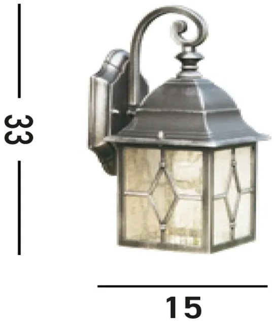 Searchlight 1642 Venkovní nástěnná lampa GENOA černé stříbro