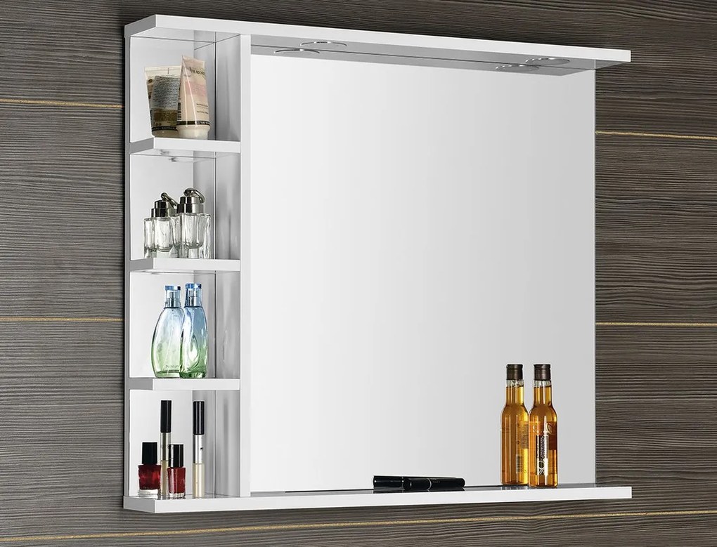Aqualine Aqualine, KORIN STRIP zrcadlo s LED osvětlením a poličkami 60x70x12cm, KO370S