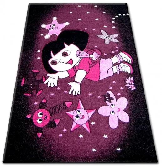 Dywany Lusczow Dětský koberec Dora fialovo-černý, velikost 140x190