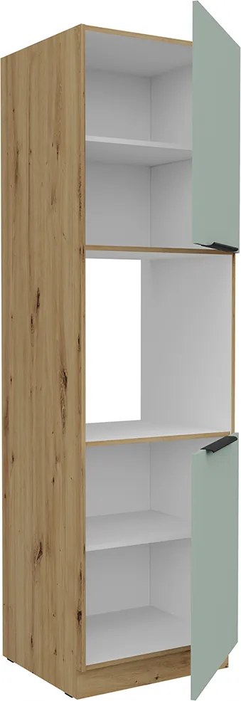 ARIA st | vysoká skříňka 60 DP-210 2F na vestavnou troubu | 60 cm | ANTI FINGERPRINT povrch | artisan/aquamarine