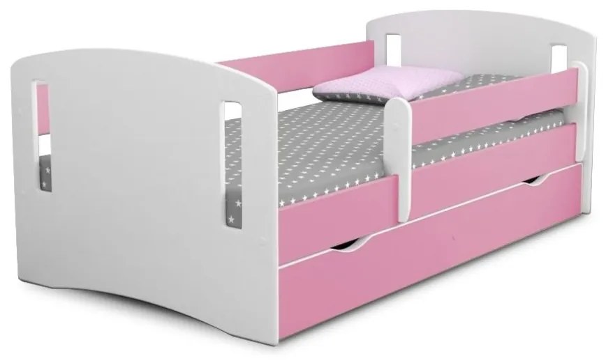 Expedo Dětská postel MAGIC 2 + matrace + úložný prostor, 140x80, růžová