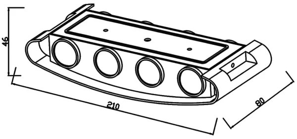 Top Light - LED Venkovní nástěnné svítidlo RAY LED/8W/230V IP44 4000K černá