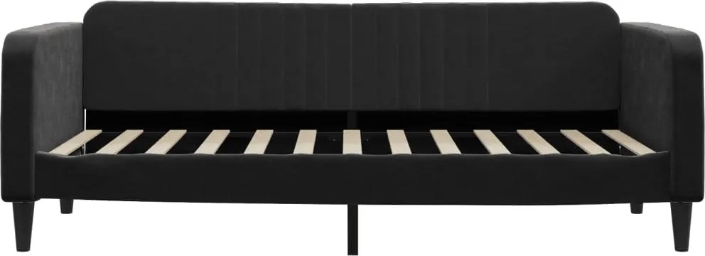 Válenda s přistýlkou a zásuvkami černá 90 x 200 cm samet 3197115
