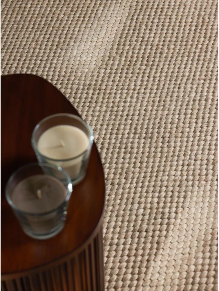 Béžový ručně tkaný vlněný kulatý koberec ø 200 cm Lyon Beans – Elle Decoration