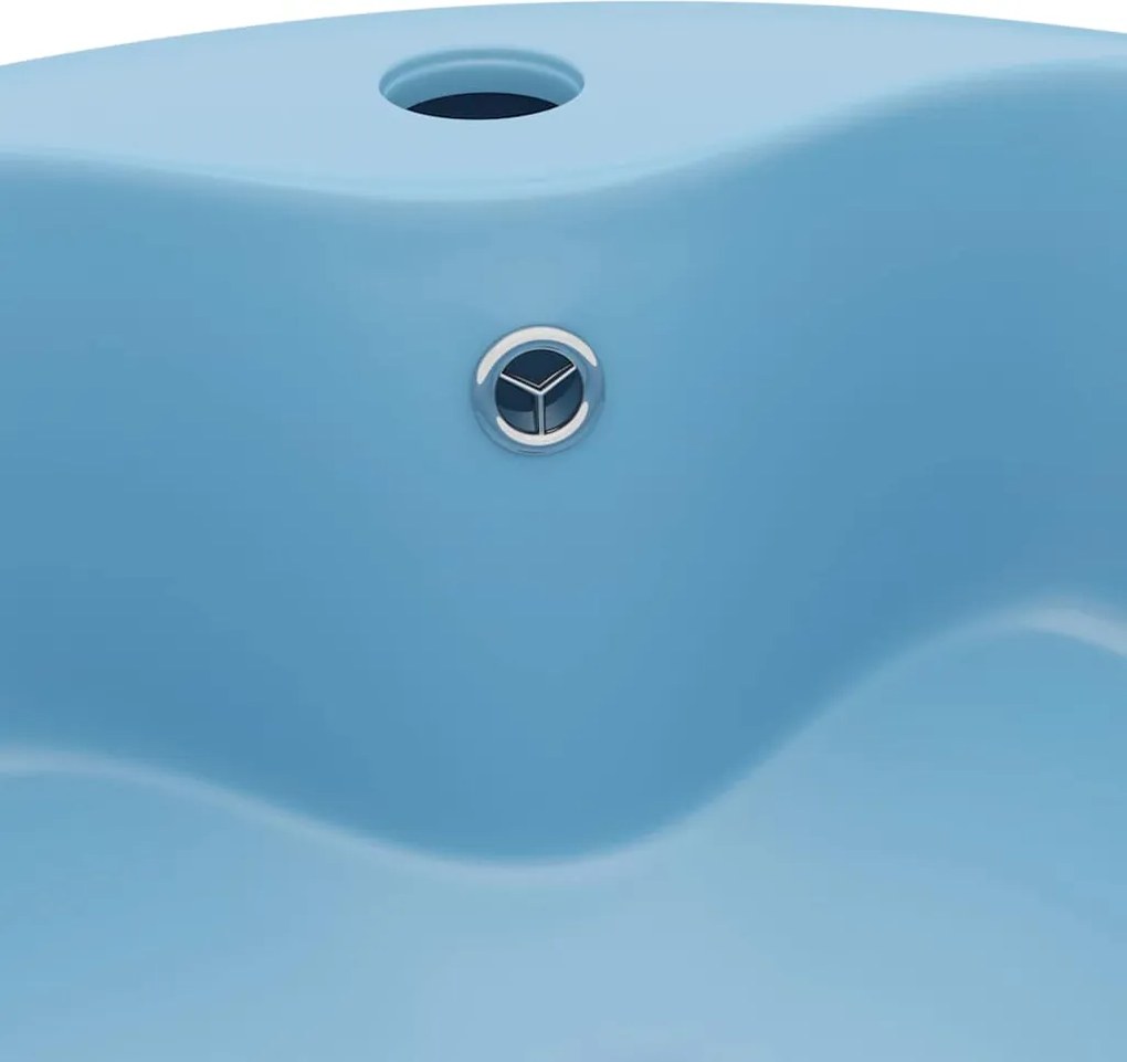 Luxusní umyvadlo přepad matné světle modré 36 x 13 cm keramické 147033