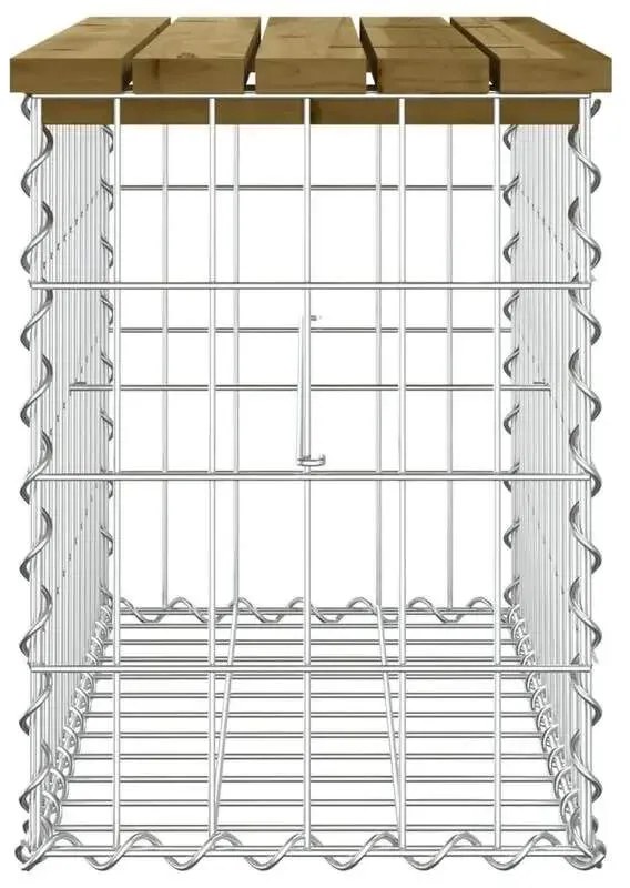 Zahradní lavička, gabion styl, přírodní dřevo, NoBi DAILA 2