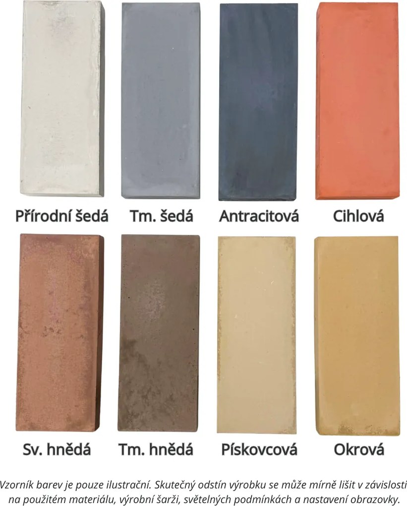 Báča Beton Betonový obrubník jednostranný hladký (100 x 21 x 8 cm) Barva: Antracit