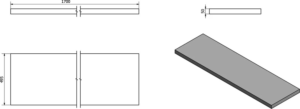 Sapho AVICE 170 x 50 cm AV174 deska dub Rover