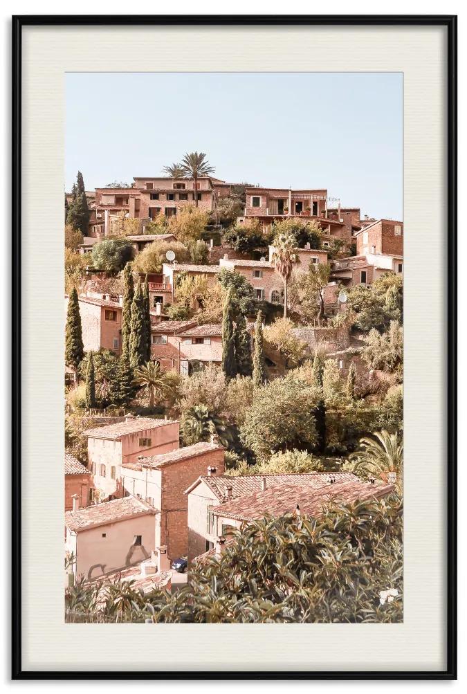 Plakát Vesnice na kopci - pohled na španělské domy