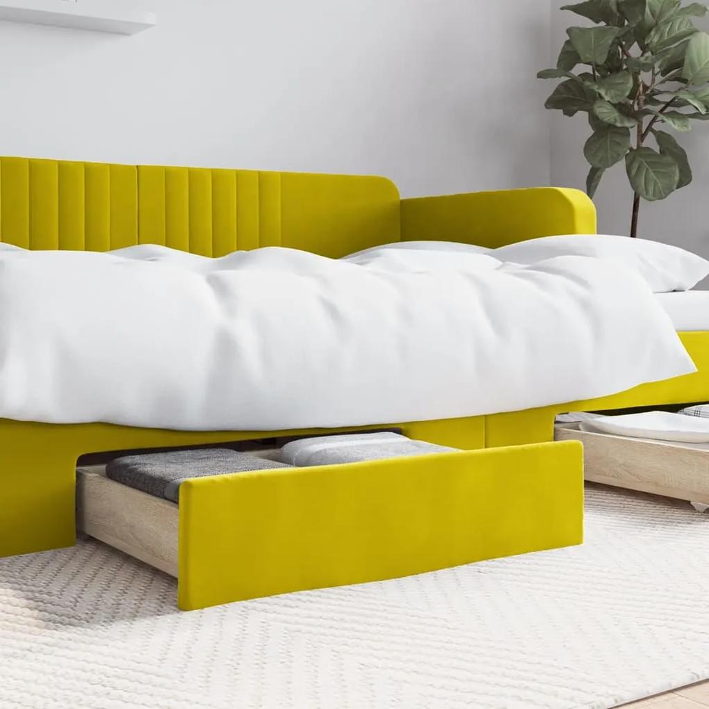 Zásuvky pod postel 2 ks žluté kompozitní dřevo a samet