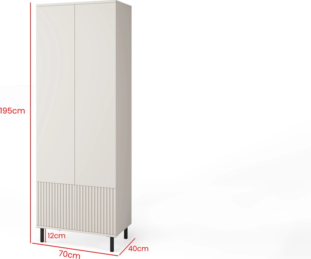 Eka Šatní skříň RAYO s vysokými nožkami, 70 cm Kašmír
