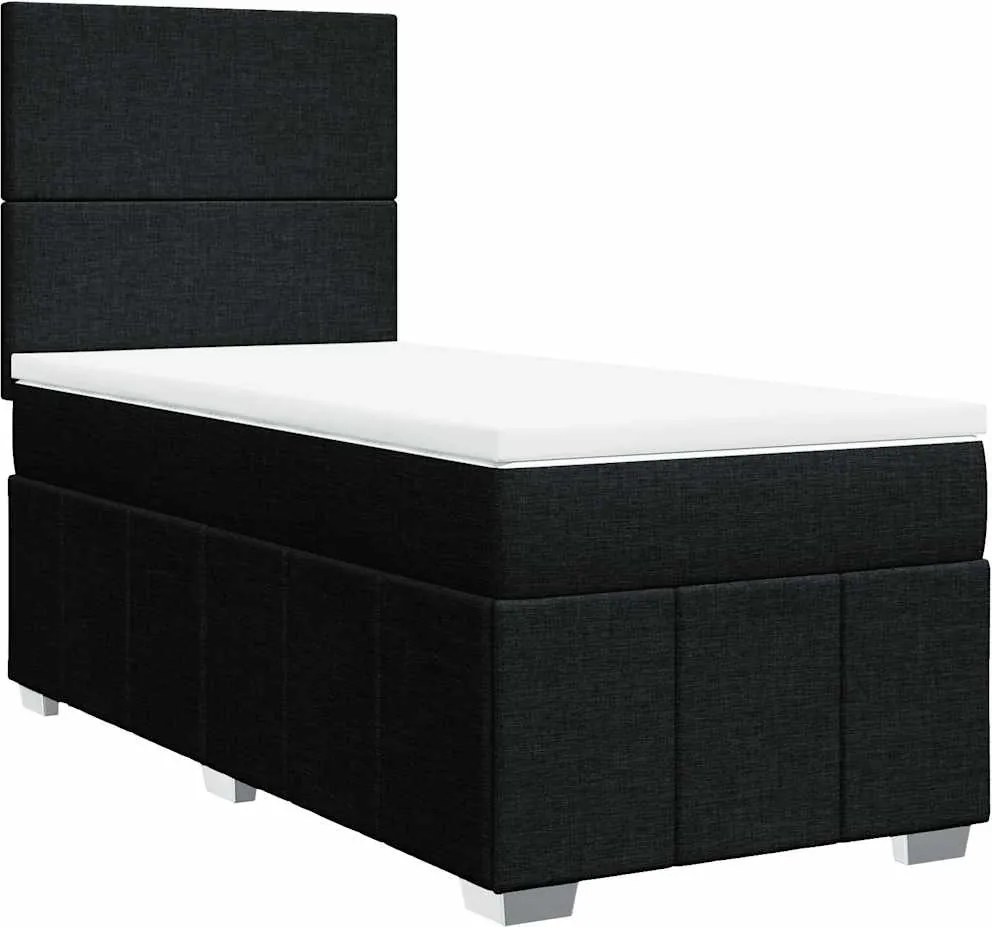 Box spring postel s matrací černá 90x200 cm textil 3293846