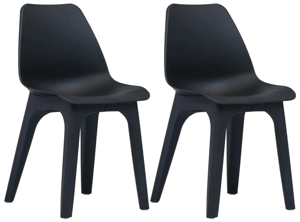 45611 vidaXL Zahradní židle 2 ks antracitové plastové | BIANO