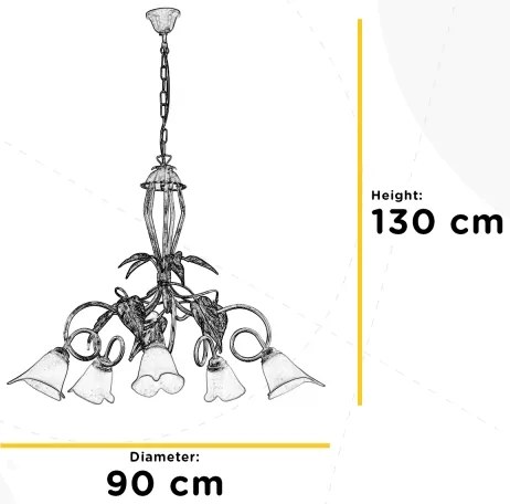 ONLI - Lustr na řetězu VANDA 5xE14/6W/230V