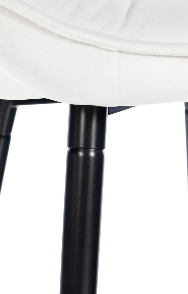 Sada 2 barových židlí Gibson 76 samet – krémově bílá