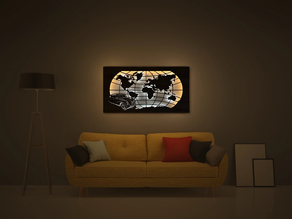 Li-Go "Tatra 87" světelný obraz 230V 110x60cm provedení povrchu: dub světlý