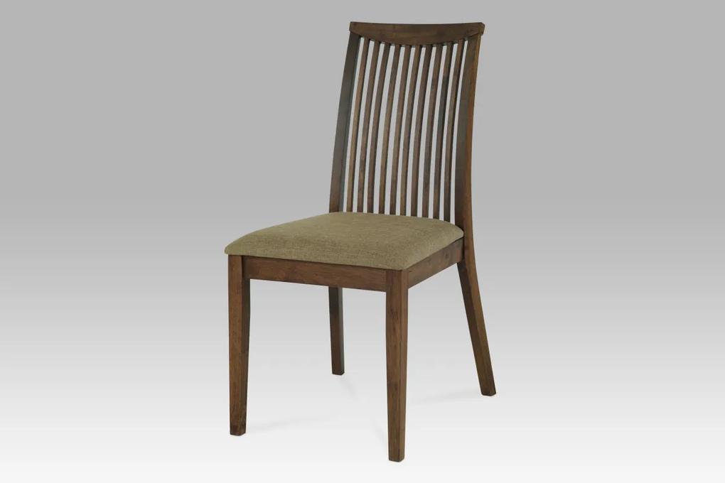 Jídelní židle dřevěná dekor ořech a potah písková látka ARC-7177 WAL