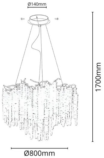 Křišťálový lustr na lanku 13xG9/40W/230V zlatá