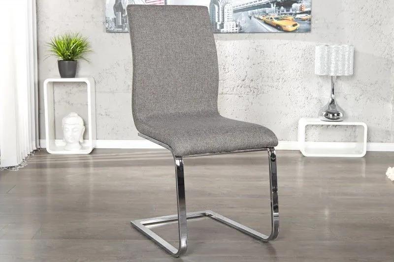 Deflee židle HAMPTON GREY ZDL22125strukturovaná látka, chrom  45 cm x 105 cm x 55 cm