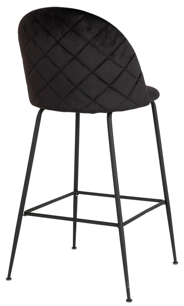 Nordic Experience Sametová barová židle Louis černá