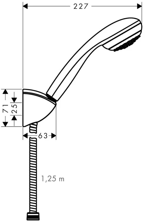 Hansgrohe Crometta 85, sprchový set Mono s držákem, hadice 1250 mm, chromová, HAN-27576000