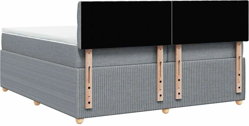 Box spring postel s matrací světle šedá 200 x 200 cm textil 3287570