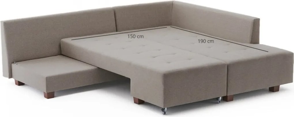 Hanah Home Rozkládací rohová pohovka MANAMA 282 cm béžová pravý roh 825BLC2546