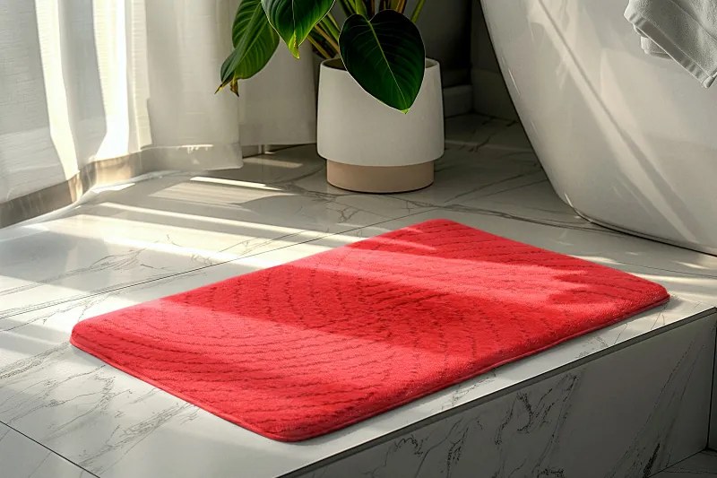Koupelnová předložka červená Comfort, 1 set