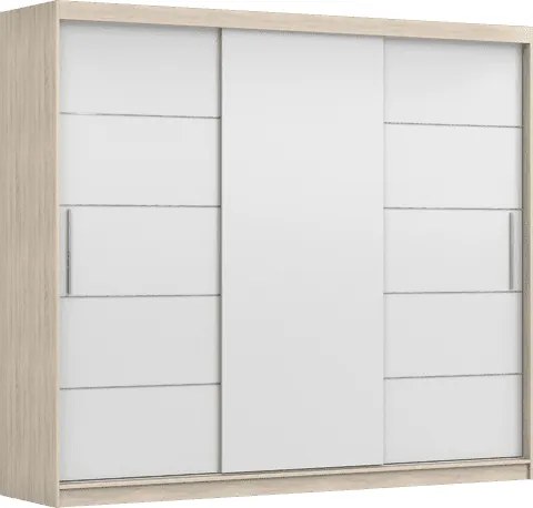 IDZ Šatní skříň ALBA II bez zrcadla, 250 cm Barva dřeva: Bílá + Sonoma