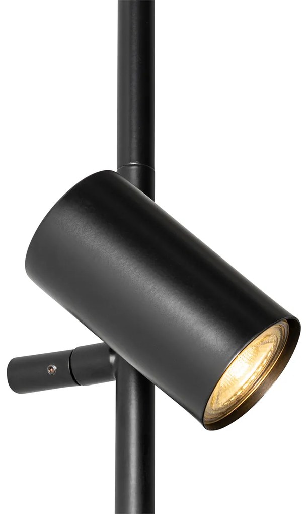 Nástěnná lampa černá s nožním spínačem 3-světla - Jeana Luxe