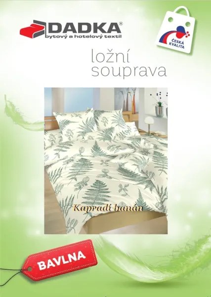 Dadka Povlečení bavlna Kapradí banán 140x200, 70x90 cm