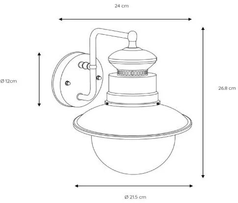 Lucide 11811/01/06 - Venkovní nástěnné svítidlo FIGO 1xE27/60W/230V IP44