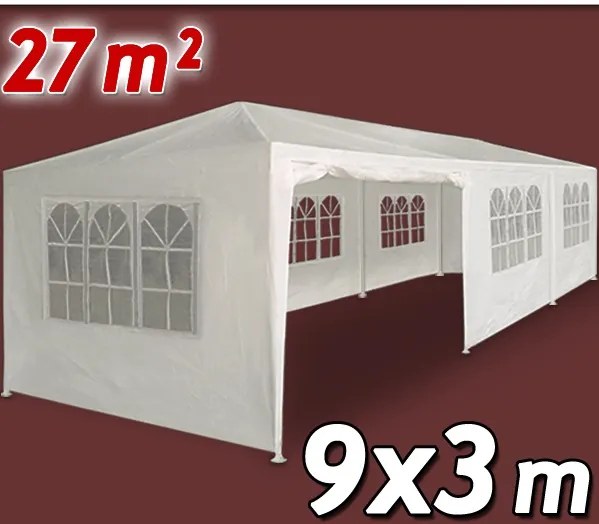 Párty stan bílý 9x3m