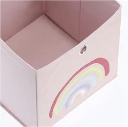 Dětský Úložný box Růžová Duha, flísový, růžový